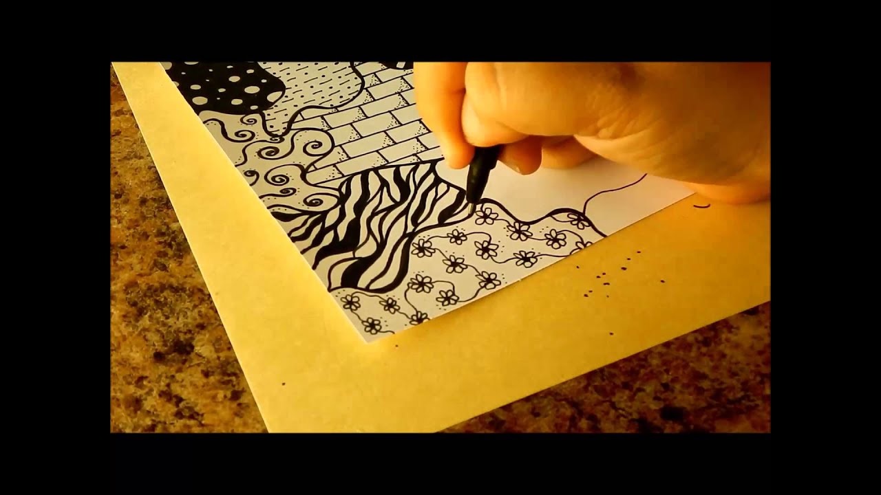 Free-form Doodle - Zentangle style - Time-lapse - YouTube