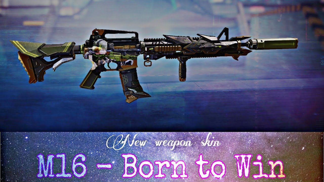 New epic weapon skin|| M16 - born to win || Call of duty mobile|| Blood ...