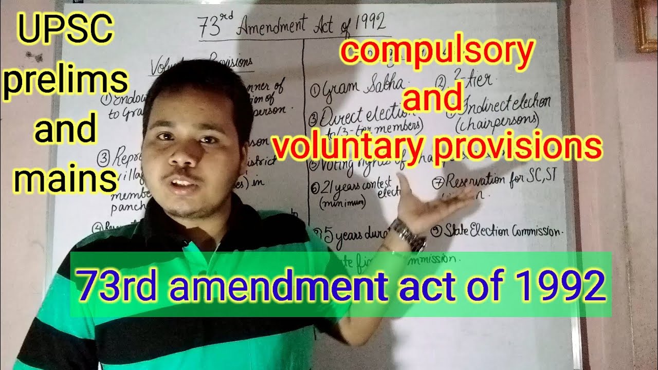 compulsory and voluntary provisions of 73 rd amendment act of 1992 upsc ...