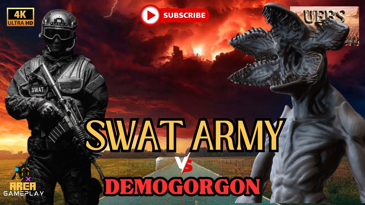 500K DEMOGORGON STRANGER THINGS VS 20K SWAT ARMY ULTIMATE EPIC BATTLE ...
