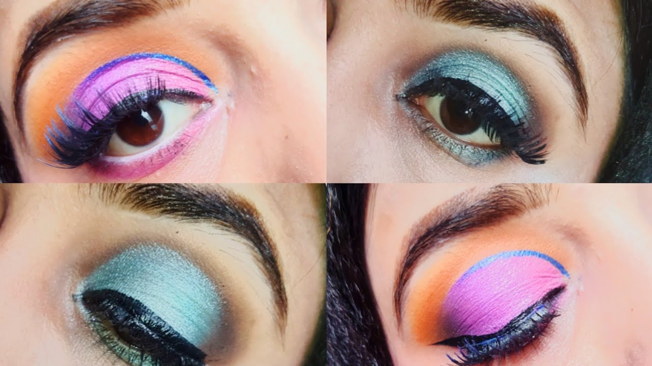 Party eye makeup tutorial step by step । purple eye makeup । green ...