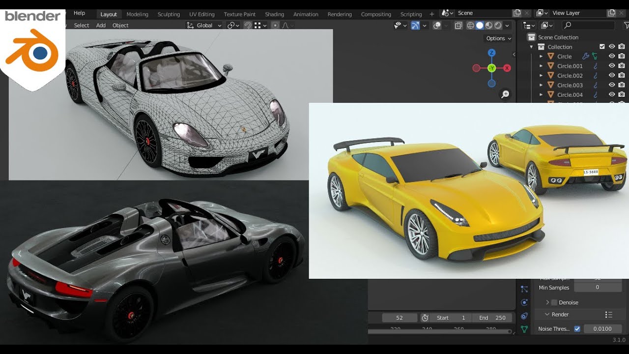 Porsche 918 and GTA V Car | Free Addons Blender - YouTube