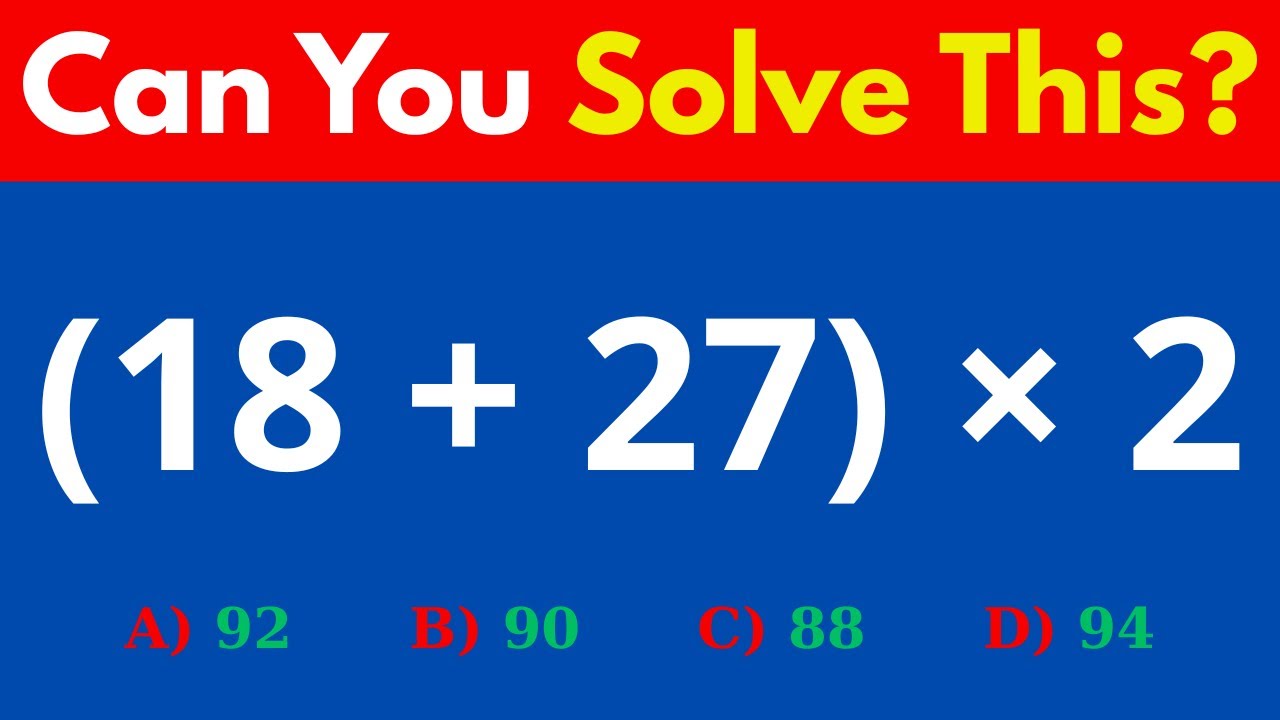 🧠 Can You Solve These 40 Math Questions from EASY to HARD? 🧮💥 #quiz # ...