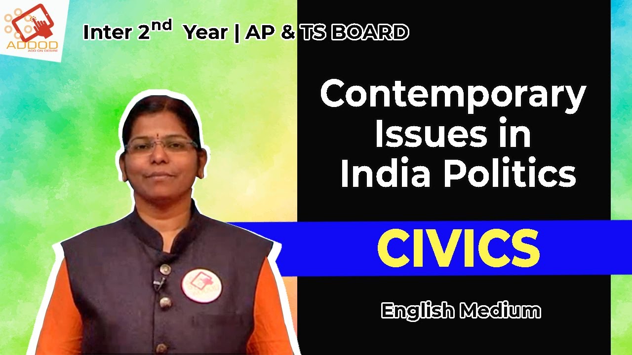 Contemporary Issues in India Politics - Civics | Inter 2nd Year |AP ...