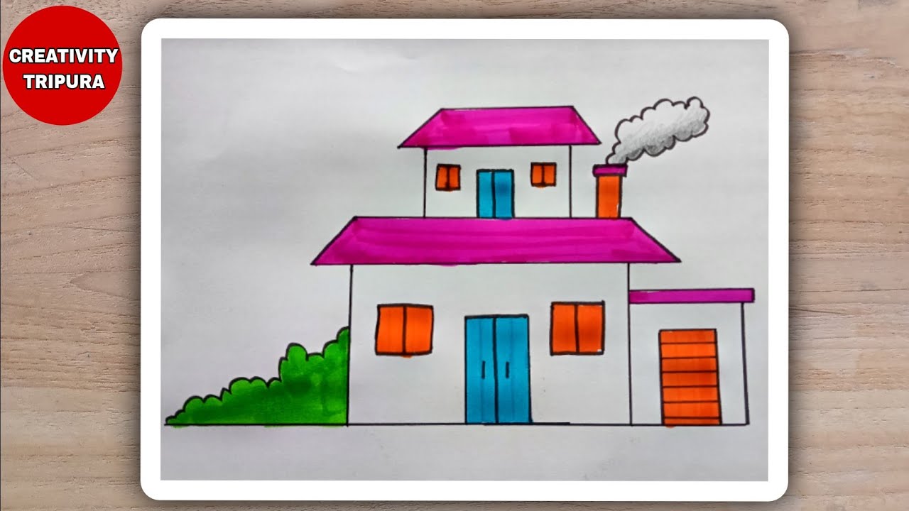 How to draw a Level house || Simple and Easy - House Drawing for ...