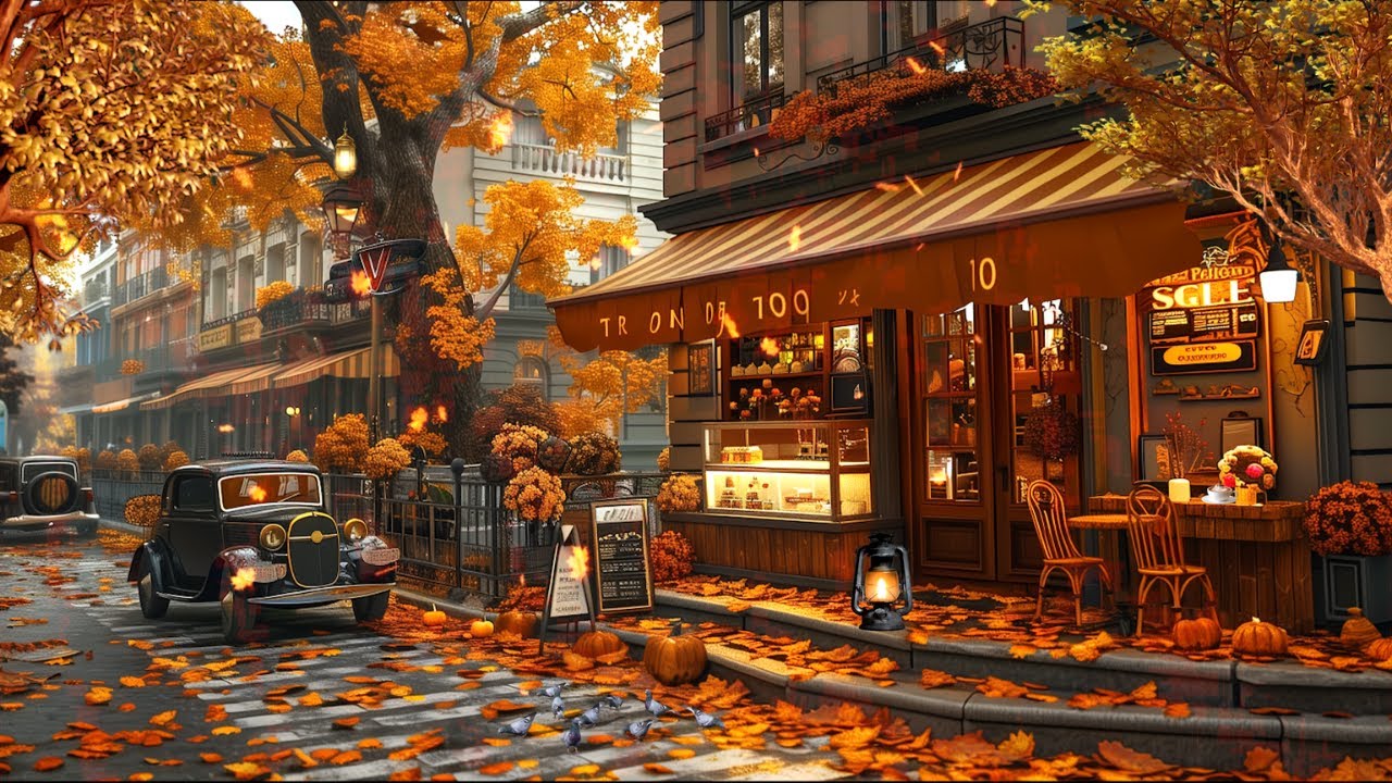 Autumn Jazz Tunes ☕ Positive Morning October Coffee Jazz Music & Bossa ...