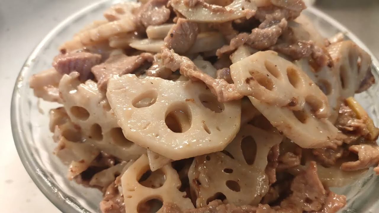 Lotus root with Sliced Beef - YouTube