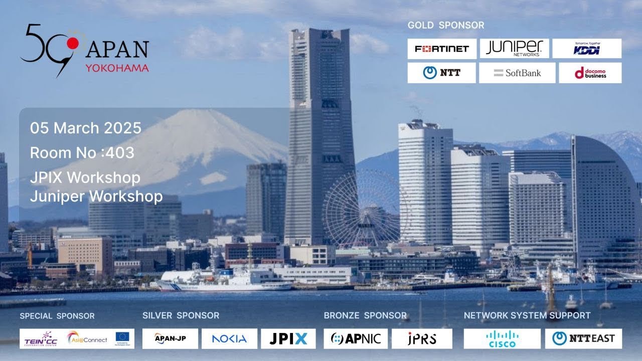 APAN59: JPIX Workshop and Juniper Workshop - YouTube