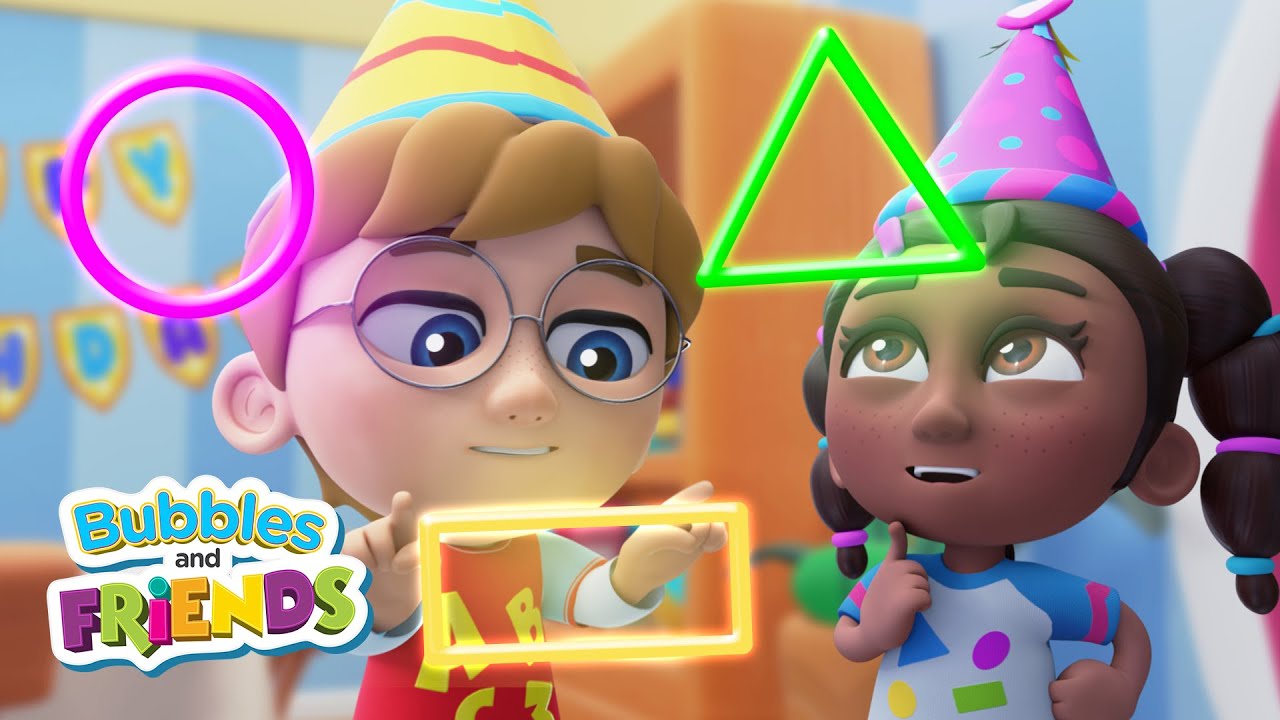 Learn to share, discover shapes and celebrate in song with Bubbles and ...