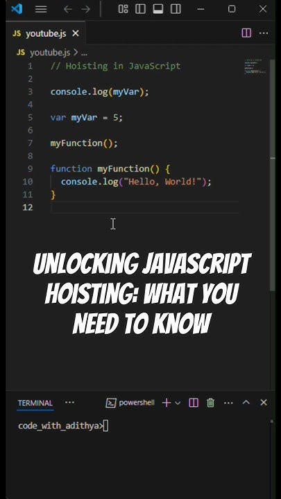 Unlocking JavaScript Hoisting: What You Need to Know #code_with_adithya #javascript - YouTube