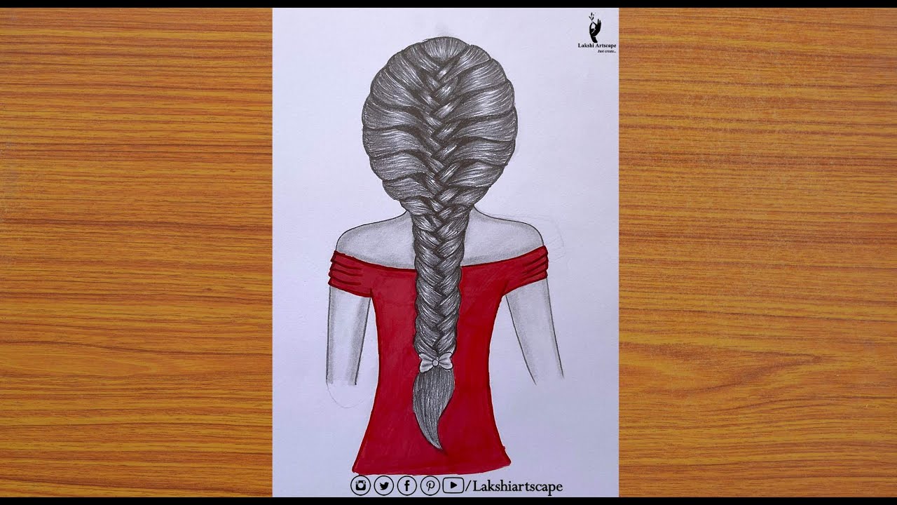 How to draw a girl with French braid || Girl Drawing || Lakshiartscape ...