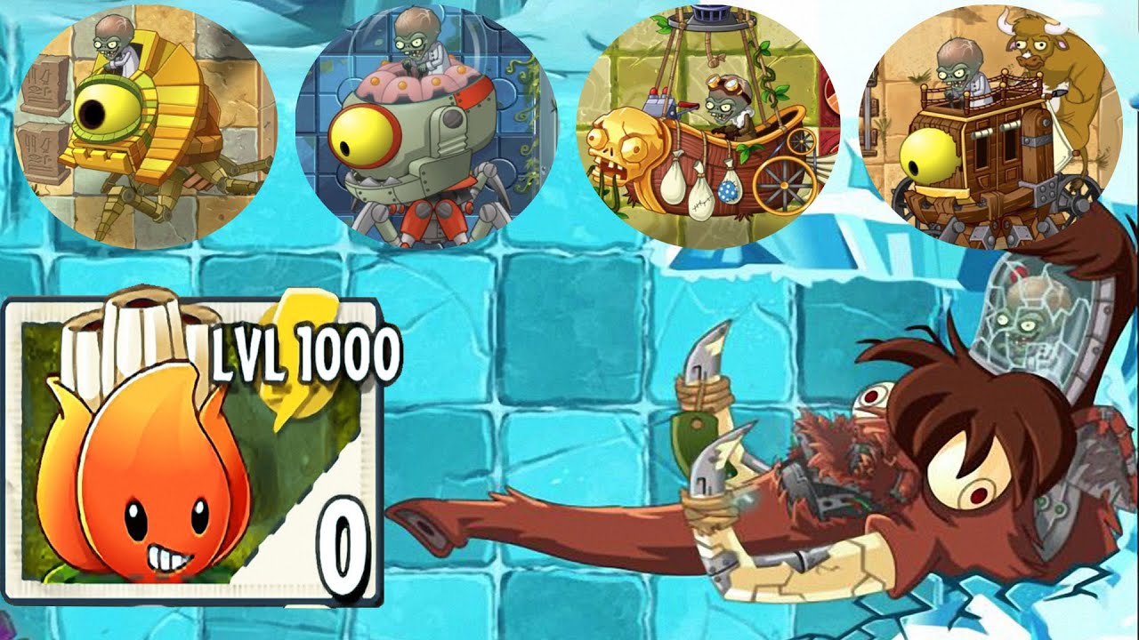 Pvz2 Epic Hack - AKEE Upgraded to Level 1000 vs Team Zomboss |Perfect ...