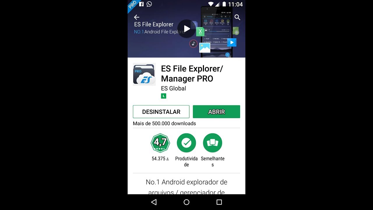 como baixar es file explorer pro - YouTube