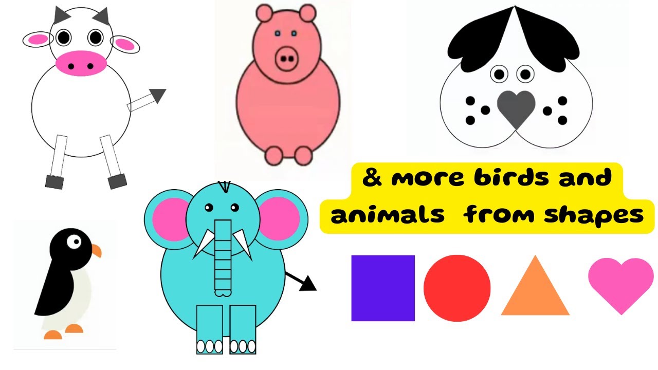 Super Fun Shape Animals! Draw & Learn with Us! ️ - YouTube