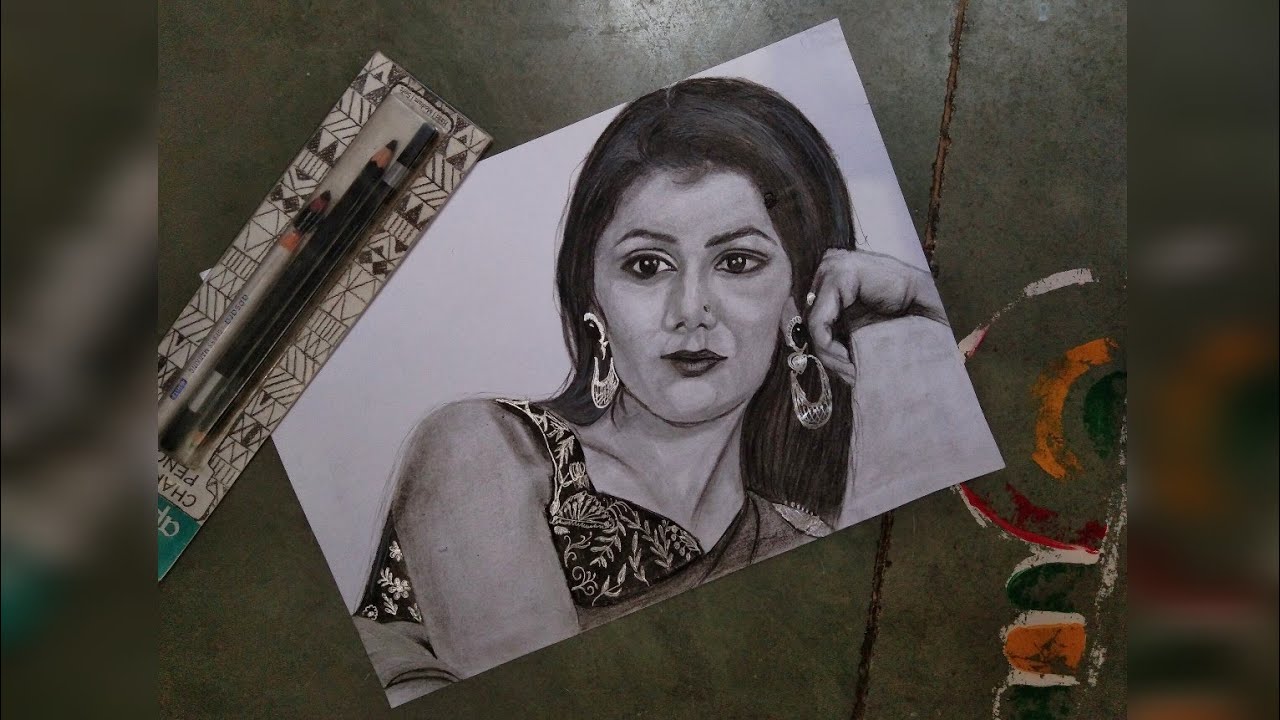 Sriti Jha Sketch | Pragya In KumKum Bhagya Drawing | Grid Line Art ...