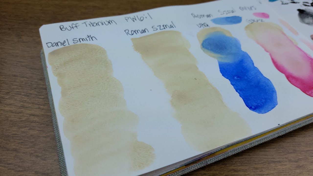 Watercolor Buff Titanium Comparison Daniel Smith and Roman Szmal - YouTube