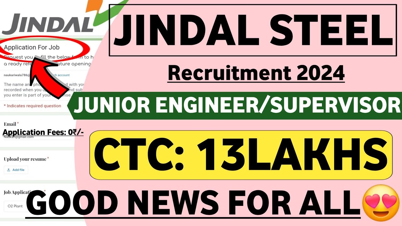 JINDAL POWER RECRUITMENT 2024 | CTC: 13LAKHS | JOB VACANCY 2024 ...