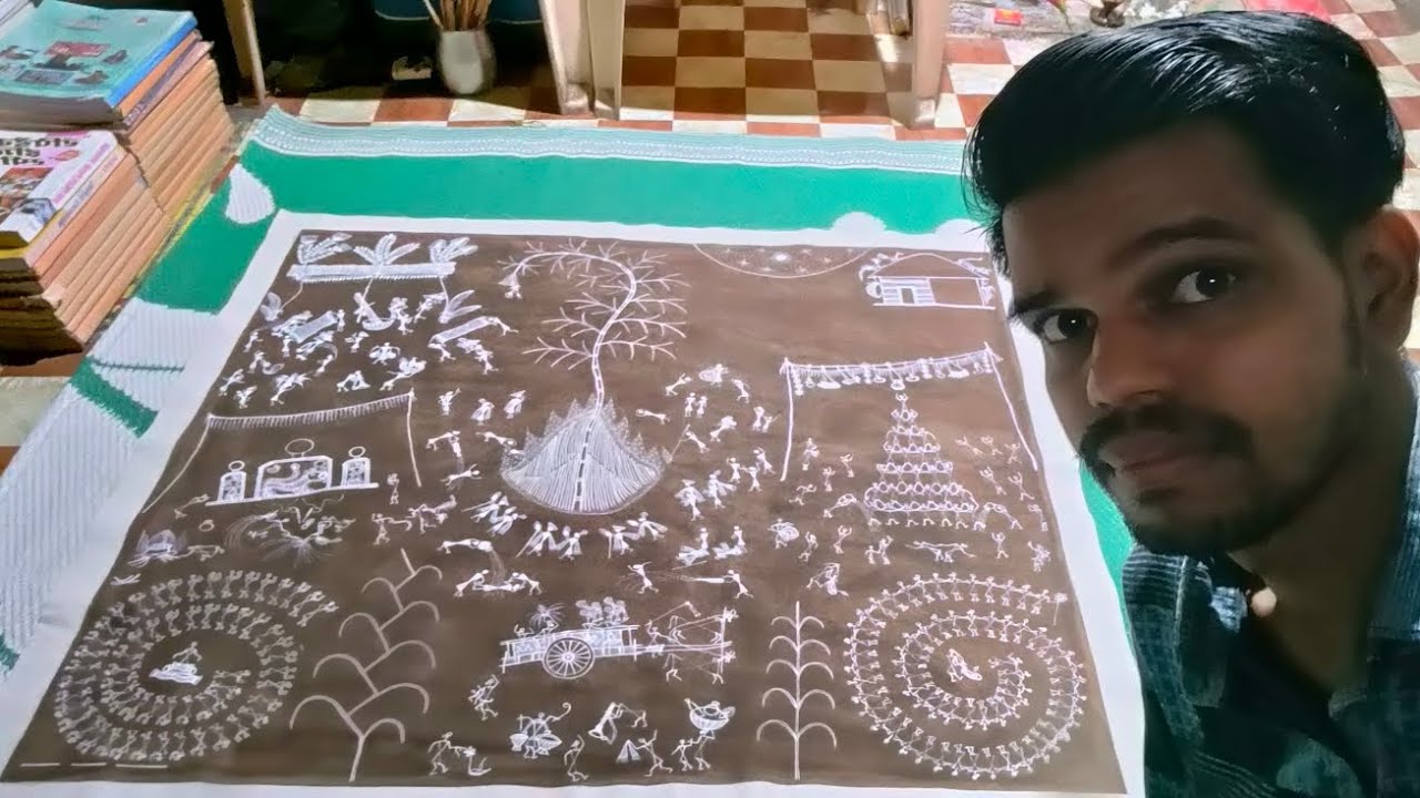 Dahi Handi Holi Warli Adivasi Painting Art Drawing 😍 - YouTube