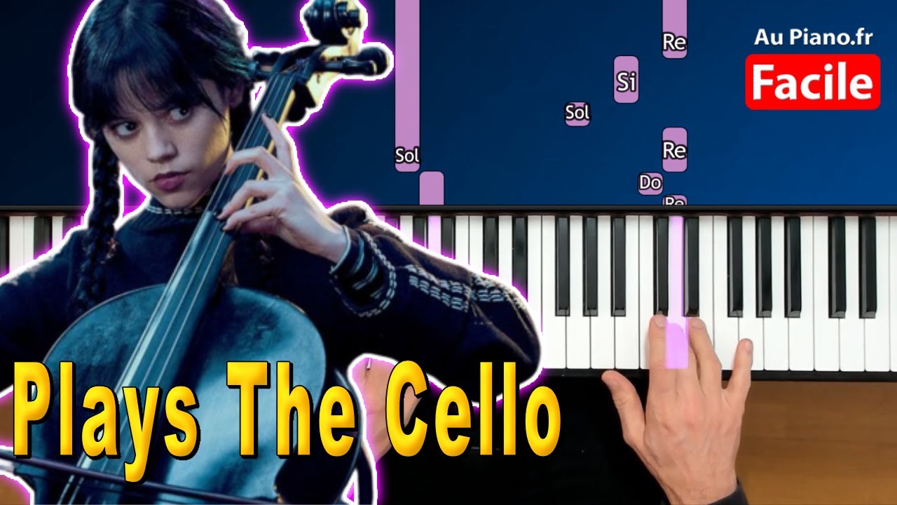 Wednesday Playing Cello - Piano Cover Tutorial FACILE - YouTube