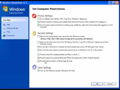 Windows Steady State - Free Disk Protection - YouTube