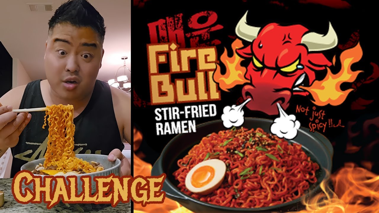 CAN I HANDLE THE HEAT? 🔥🔥🔥 | Takes on Fire Bull Ramen! - YouTube