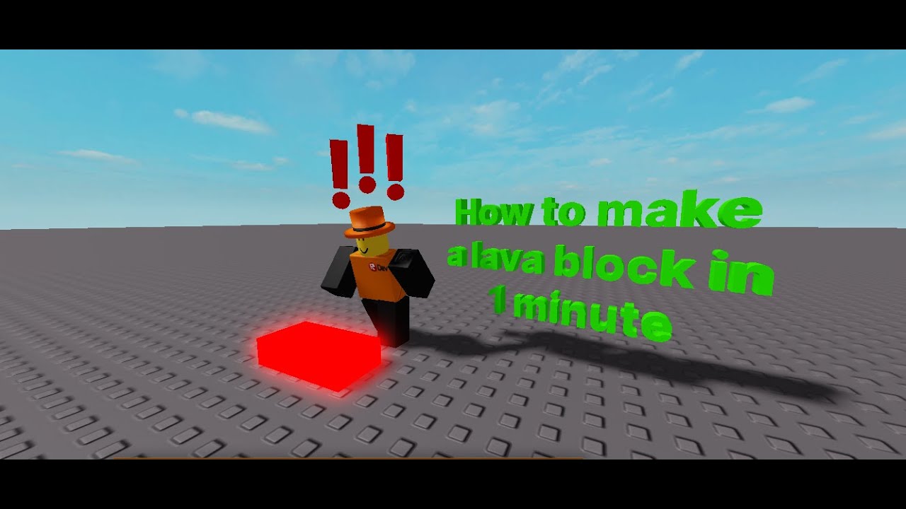 How to make a lava block in 1 MINUTE (ROBLOX studio) - YouTube