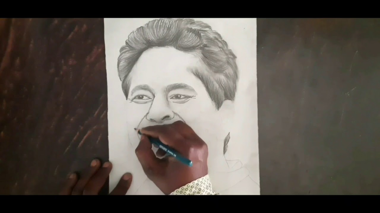 How to draw sachin tendulkar drawing/Easy pencil sketch step by step ...