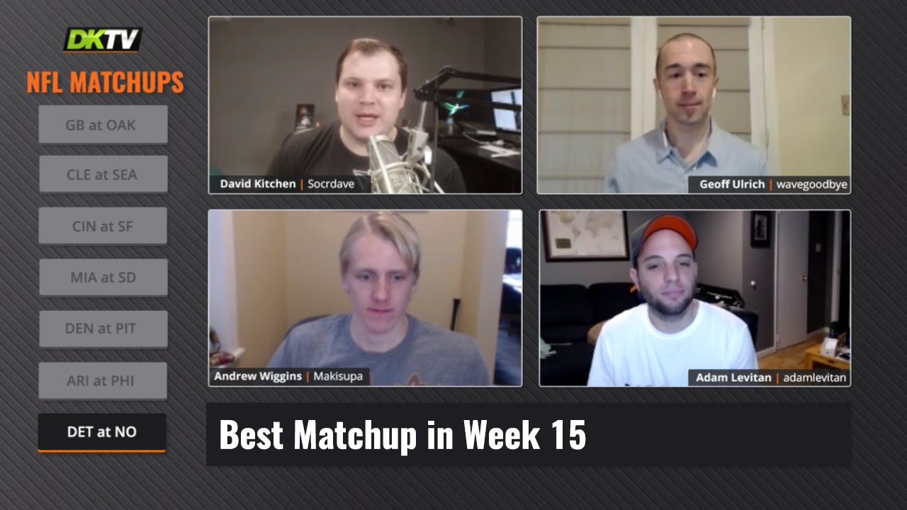 NFL Week 15 Matchups Breakdown - DraftKings Game of the Week - YouTube