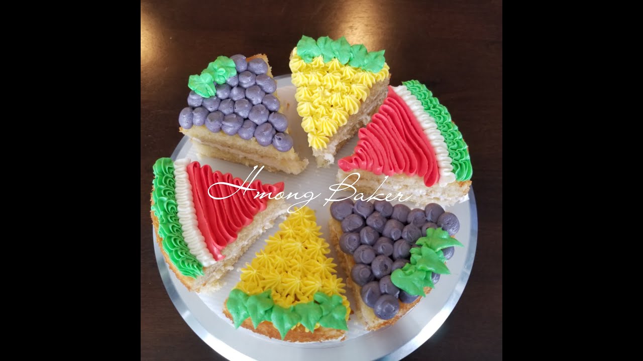 Summer Fruit Shaped Cake slices - YouTube