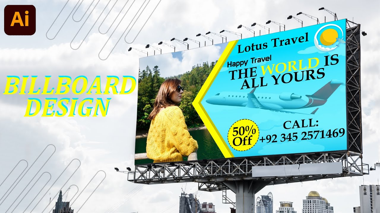 From Concept to Creation: Billboard Design for Travel Agencies on Illustrator #tutorial # ...
