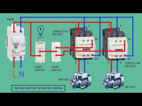 two way switch two motor control | SRA Electrical - YouTube