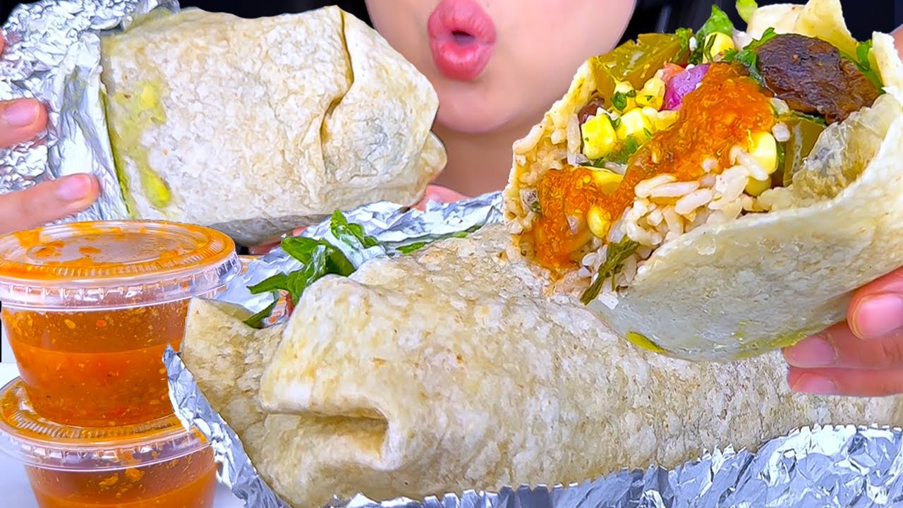 ASMR Giant Burrito EXTRA MESSY (Eating Sounds) ASMR Phan - YouTube