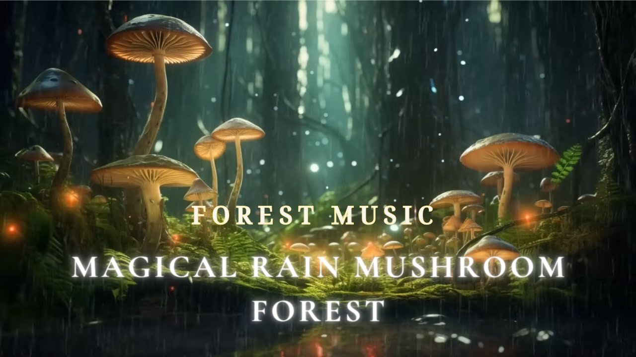 Magical Rain Mushroom Forest 🌳Mystical Forest Sounds & Nature Sounds ...