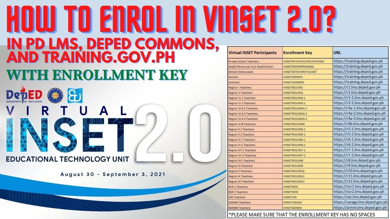 HOW TO ENROL IN VINSET 2 0 USING PD LMS DEPED COMMONS AND TRAINING HOW TO ENROL IN VINSET 2 0 USING PD LMS DEPED COMMONS AND TRAINING
