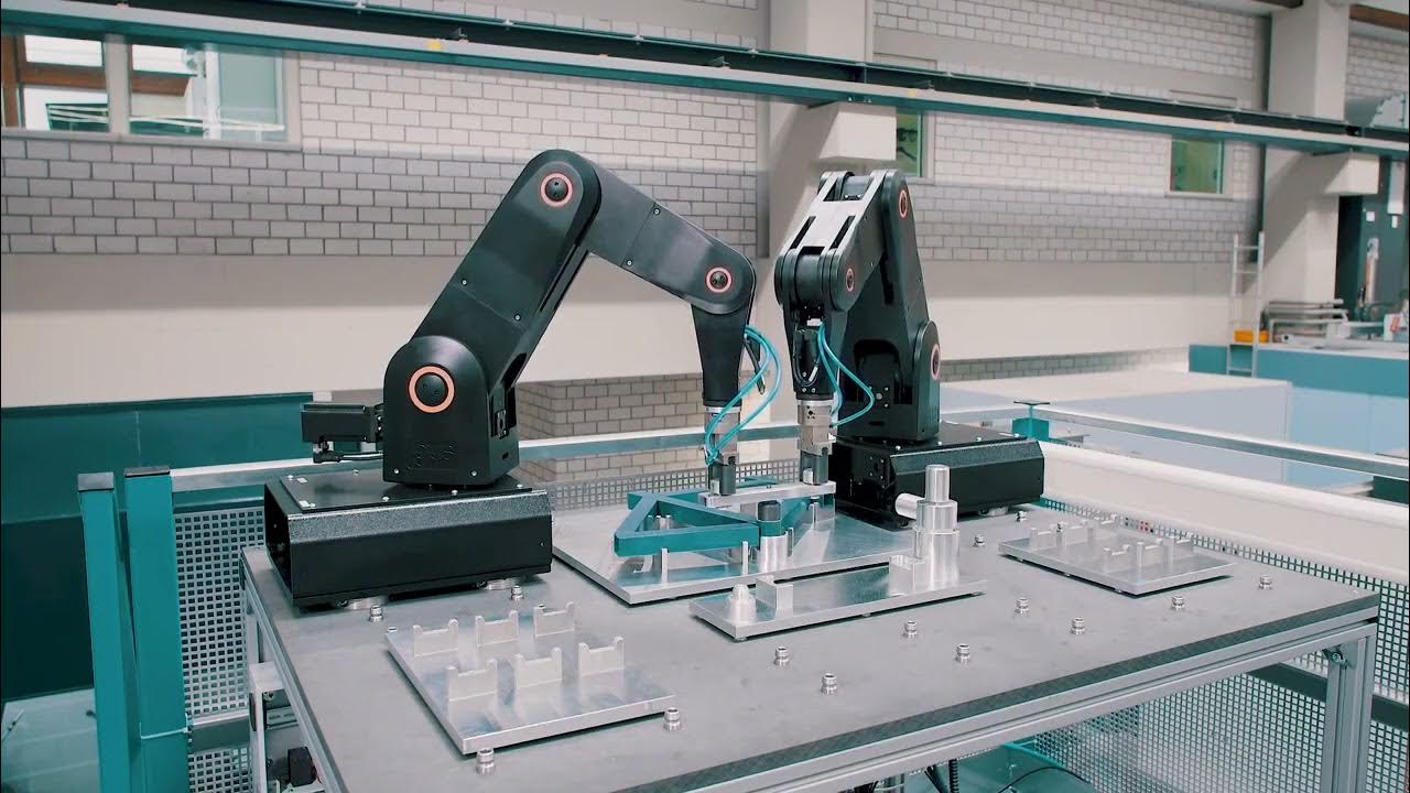 Dual Robolink using iRC igus robot control assembly video - YouTube