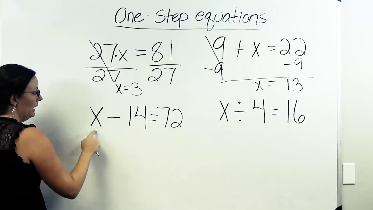 MJ Math 2 L44 One Step Equations - YouTube