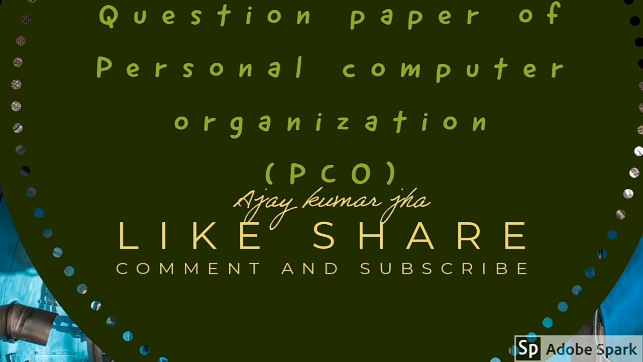 Question Paper of PCO || Personal computer organization || 2022 - YouTube