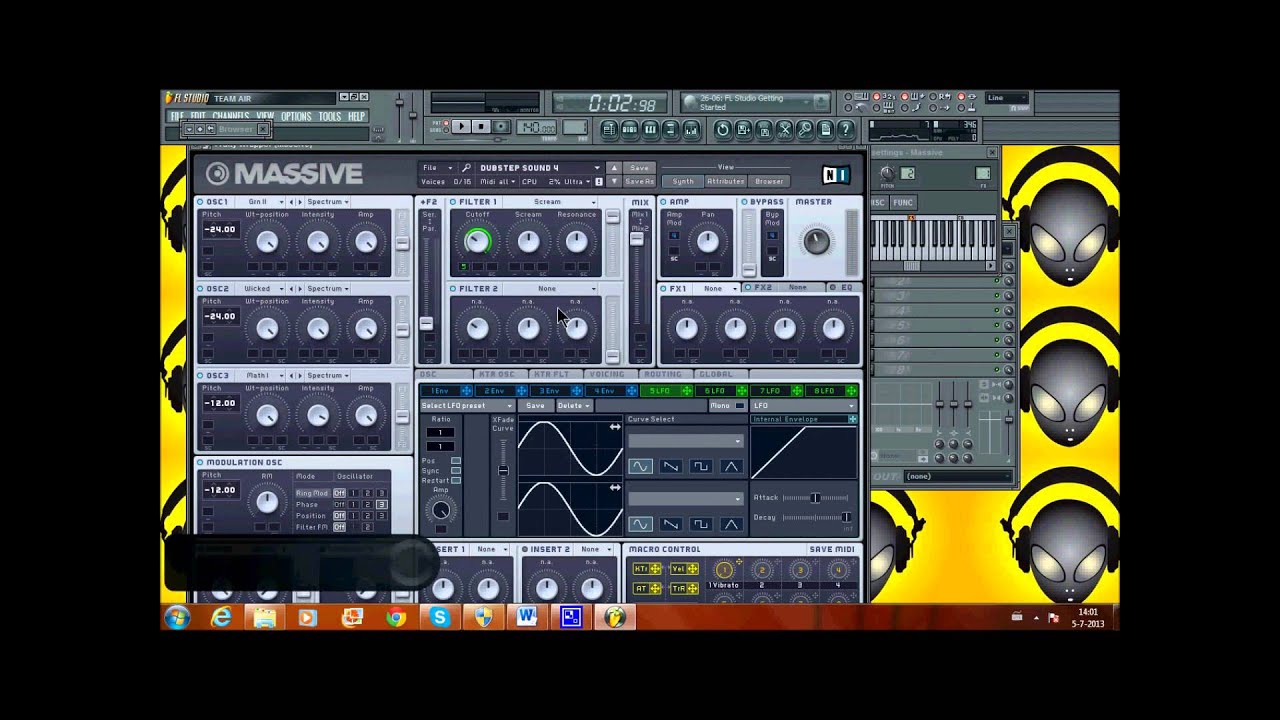 fl studio 10 dubstep tutorial (massive) - YouTube
