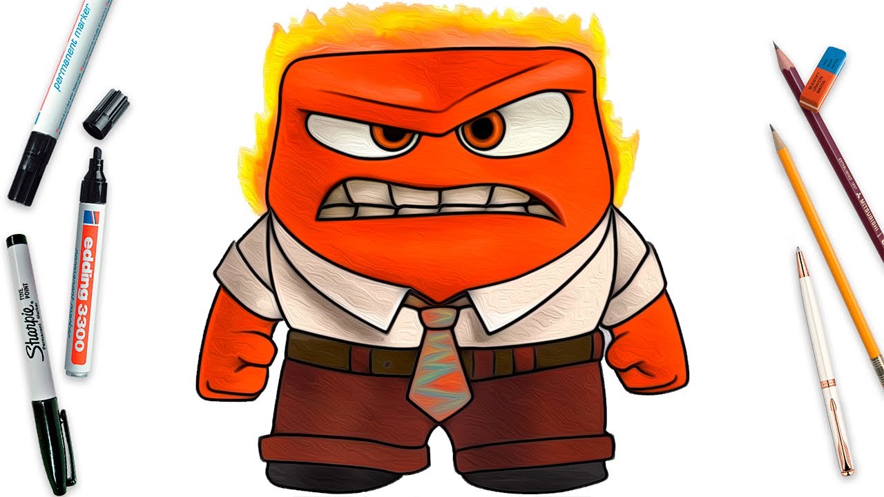 How To Draw Anger Easy Step By Step | Inside Out Art Lesson - YouTube