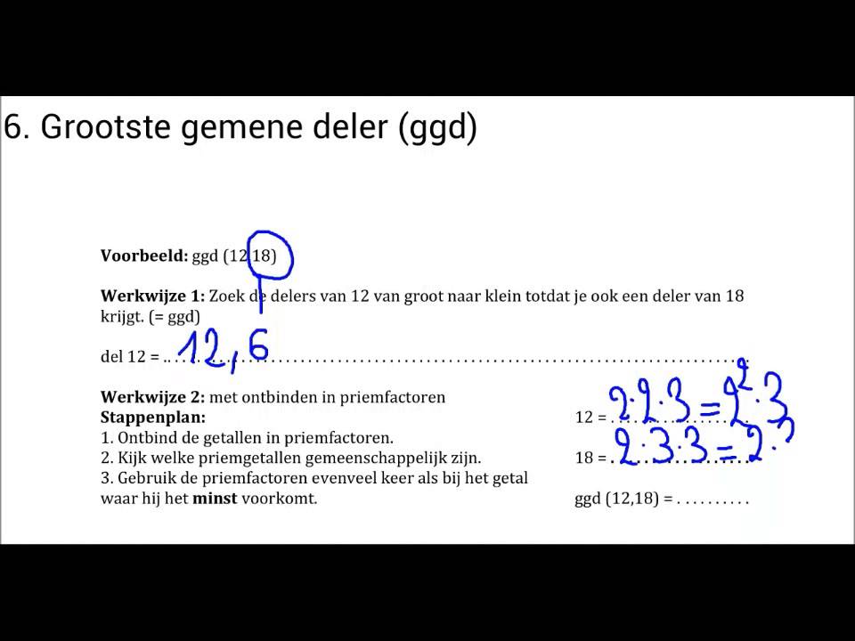 Grootste gemene deler (ggd) - YouTube