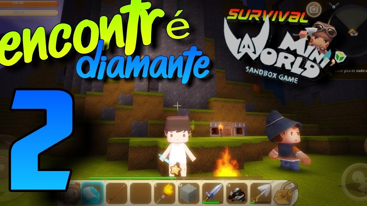 Serie survival mini world capitulo 2 encontré diamante - YouTube