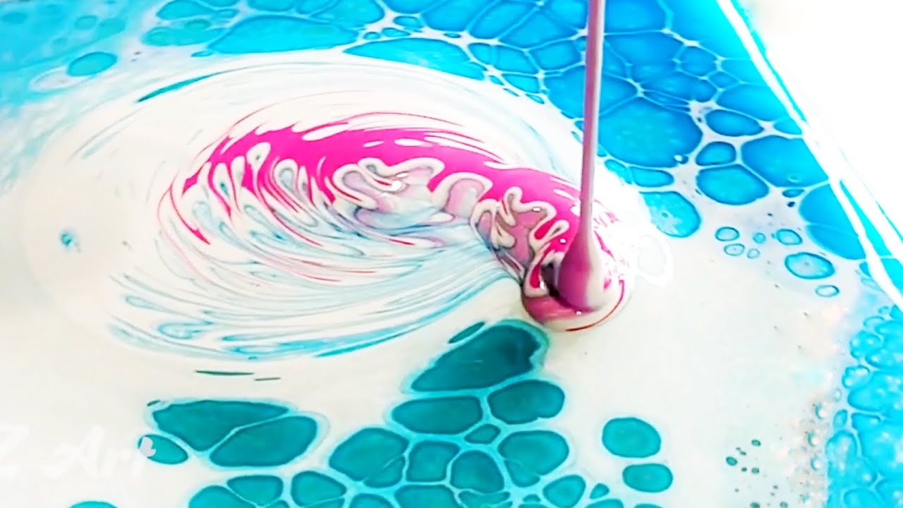 Acrylic Pour Swirl Technique 👉 Satisfying Acrylic Art Pouring 👉 Two ...