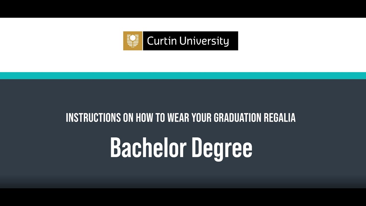 How to wear your Curtin Graduation Regalia – Bachelor Degree - YouTube