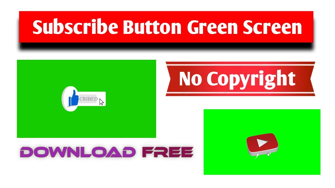 Subscribe Button Green Screen |No Copyright download free Green Screen ...