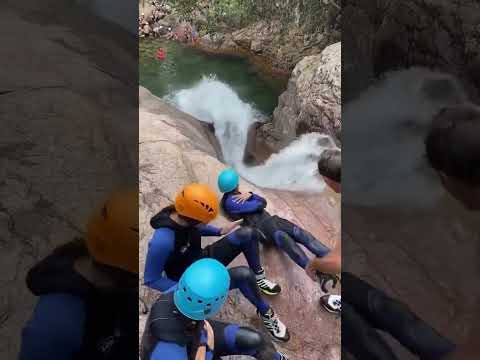 ⁠canyoning in Corsica be like😫It looks dangerous but fun at the same ...