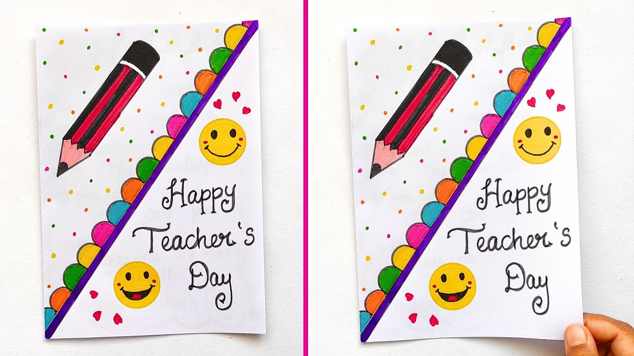 Easy and Cute Teachers day Card | Teachers day Greeting card | How to ...