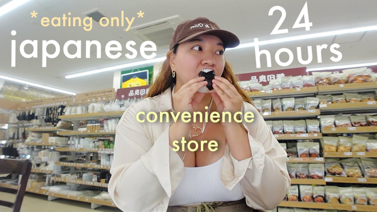 24 hrs eating only Japanese convenience store foods! - YouTube
