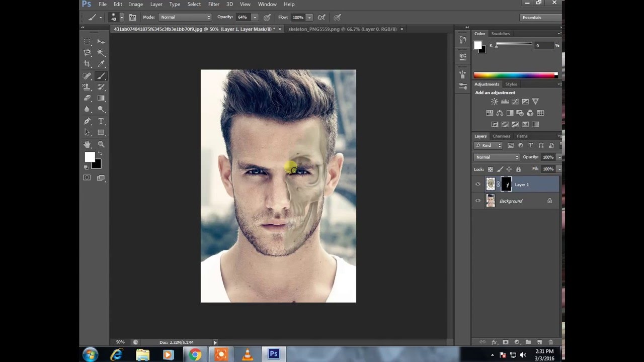 adobe photoshop cs6 half face tutorial how to turn your half face into ...