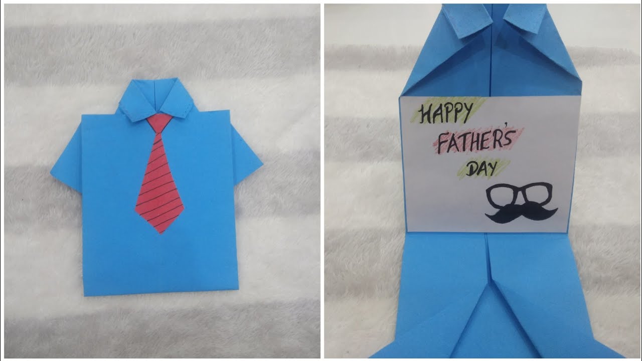 EASY FATHER'S DAY CARD IDEA || ORIGAMI PAPER SHIRT || JOHA'S FUN 😝 ...