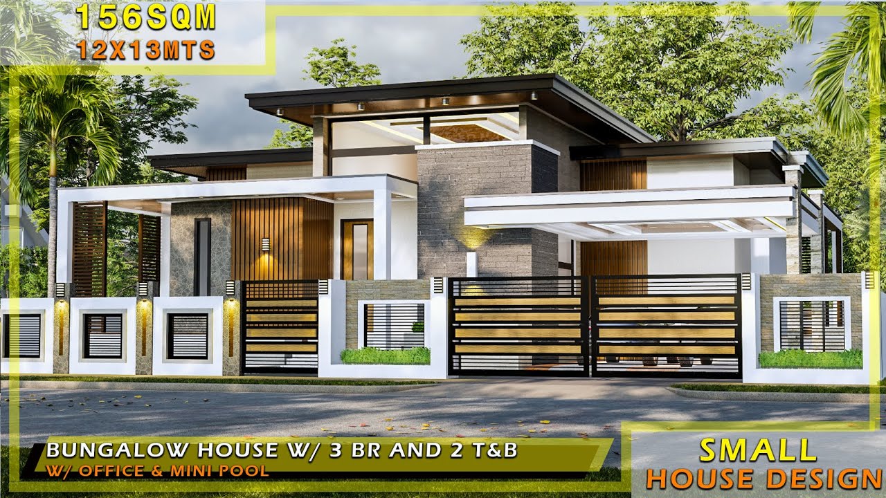 SMALL HOUSE DESIGN - 156 SQM FLOOR AREA BUNGALOW HOUSE WITH 3 BEDROOMS ...